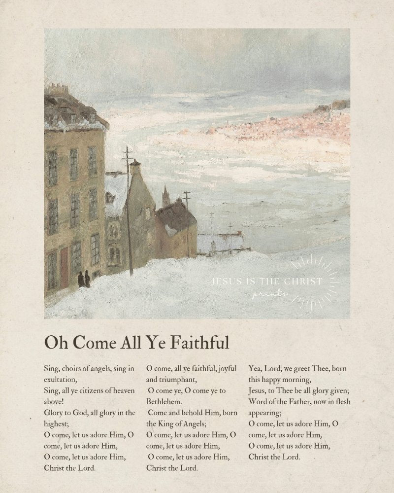 Oh Come All Ye Faithful Hymn Vintage Christian Art | Linen and Grace ...