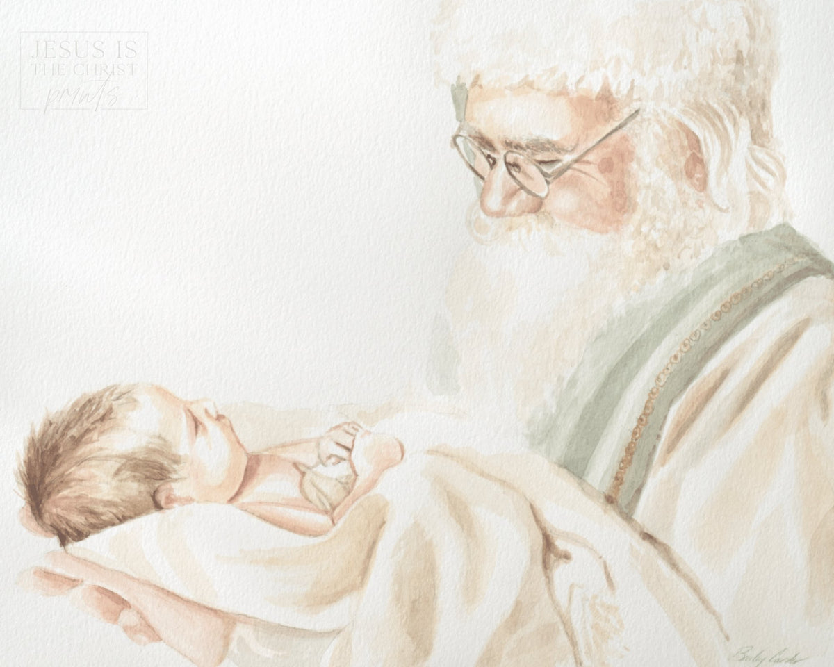 The Gift | Santa Holding Jesus Christmas Art – Jesus is the Christ Prints